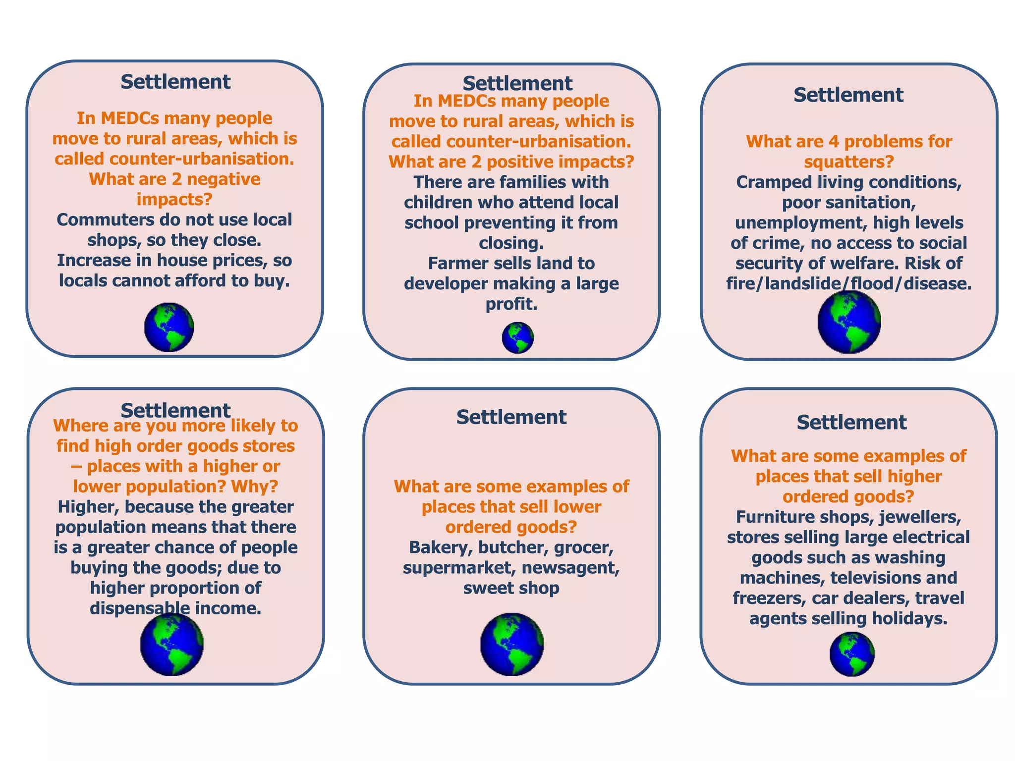 Revision flash cards for GCSE Geography OCR B | PPT