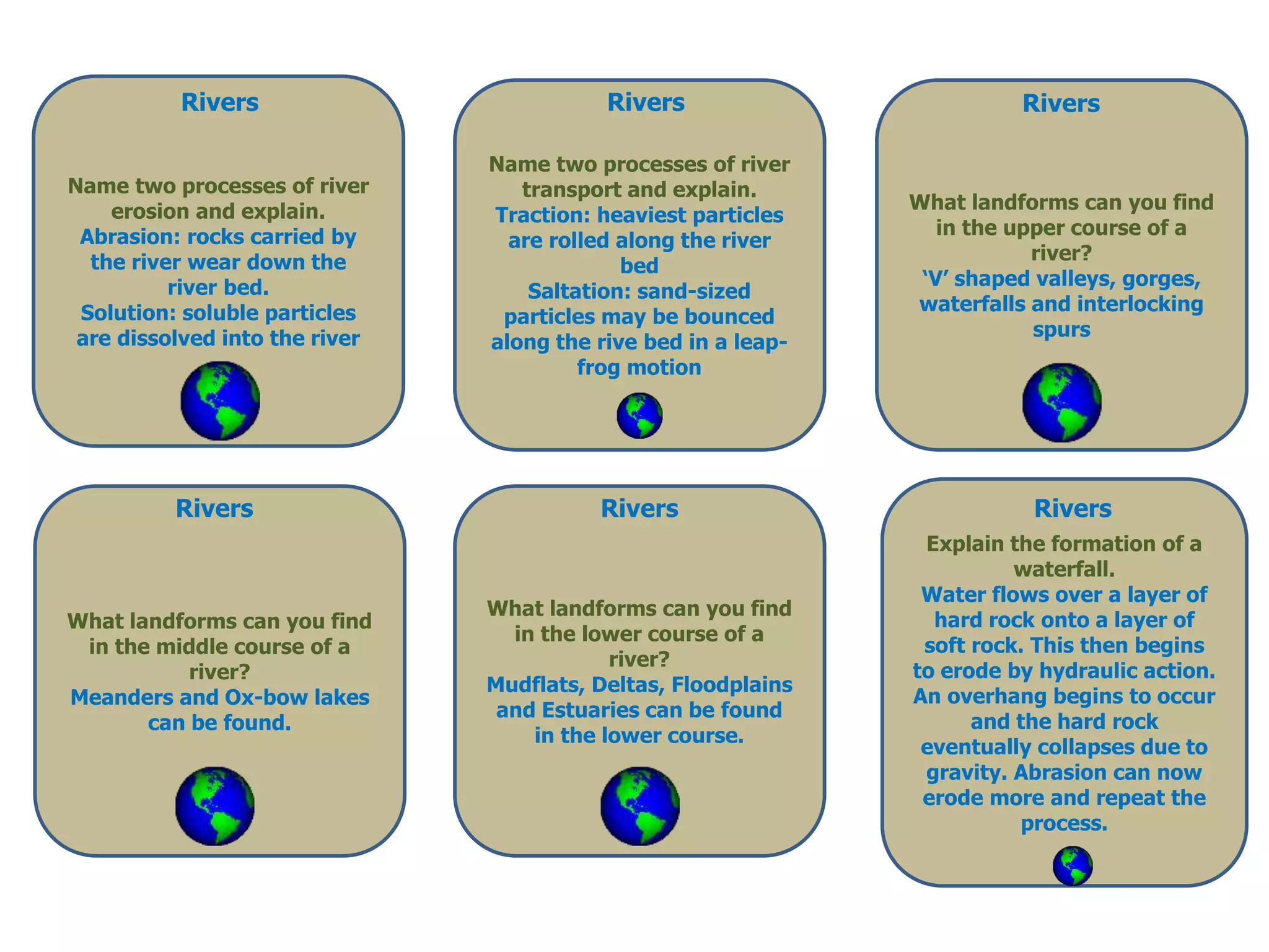 Revision flash cards for GCSE Geography OCR B | PPTX