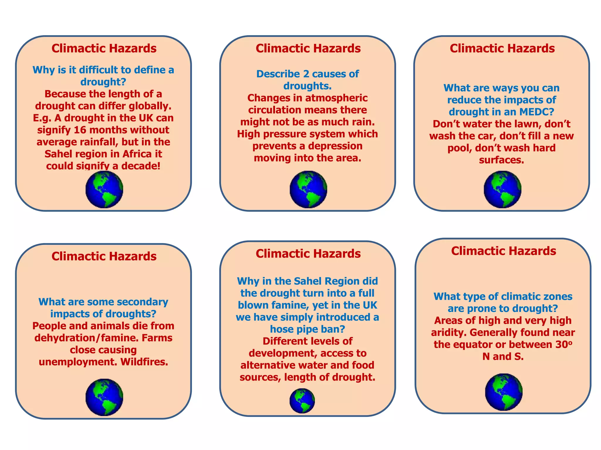 Revision flash cards for GCSE Geography OCR B | PPTX