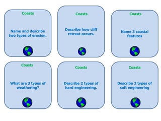 Revision flash cards for GCSE Geography OCR B | PPTX