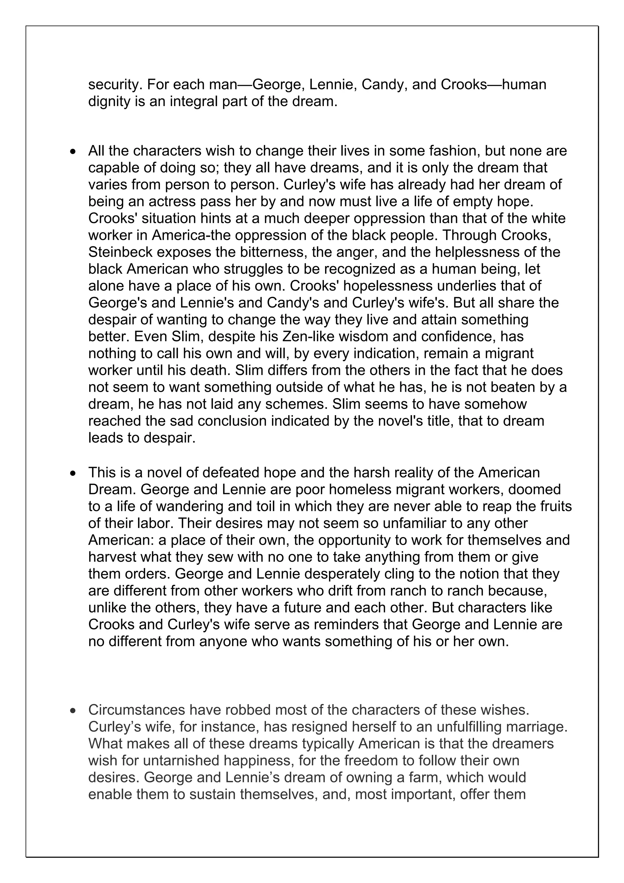 Revision guide - Of Mice and Men | PDF