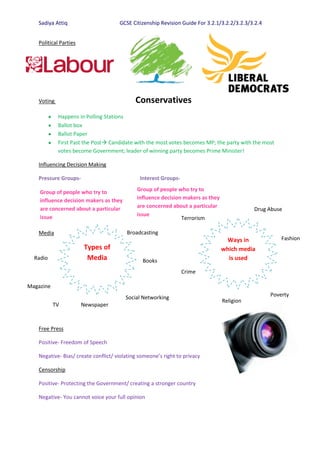 GCSE Citizenship Revision Notes- Year 10 | DOCX