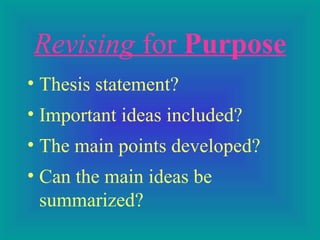 Revising the First Draft | PPT