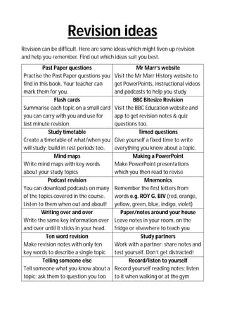 Revision ideas | PDF