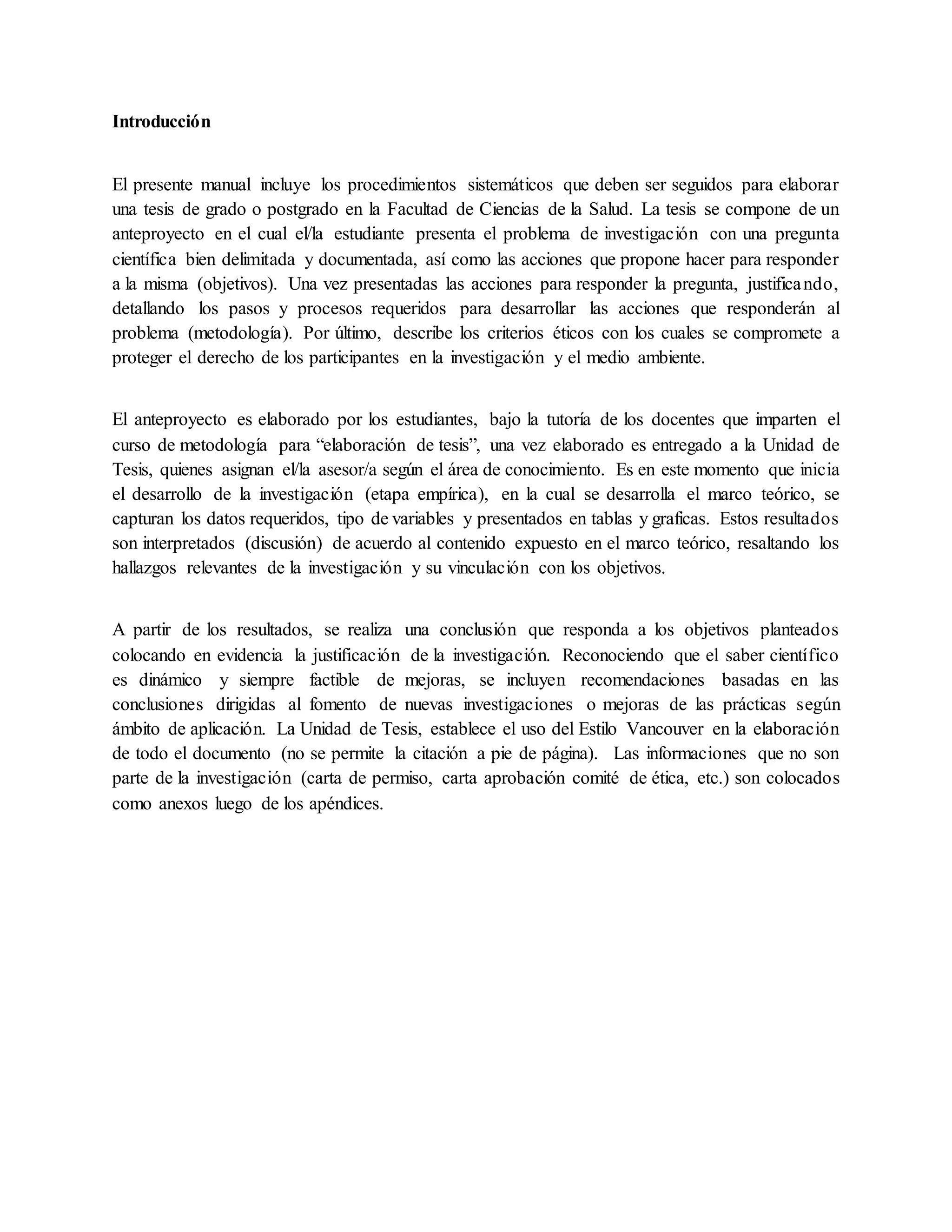 Revision Manual de Elaboracion de Tesis UASD 2020 Word | DOCX