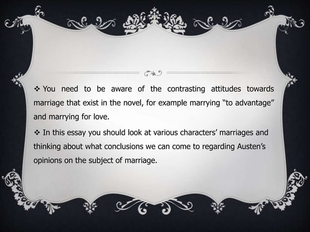 Pride and prejudice: revision marriage | PPTX | Romance | Genres