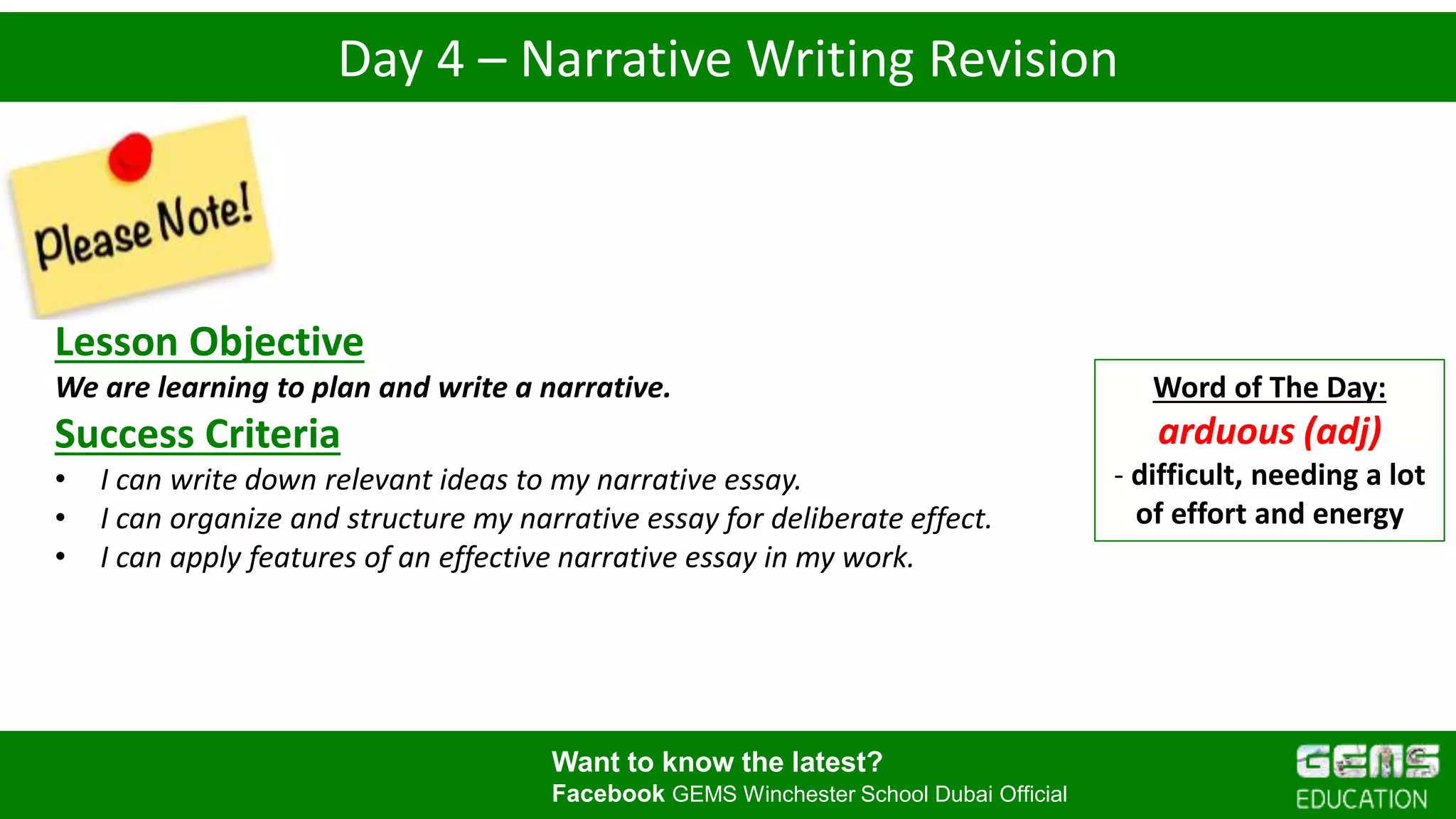 Revision Narrative writing Y10 FLE.pptx