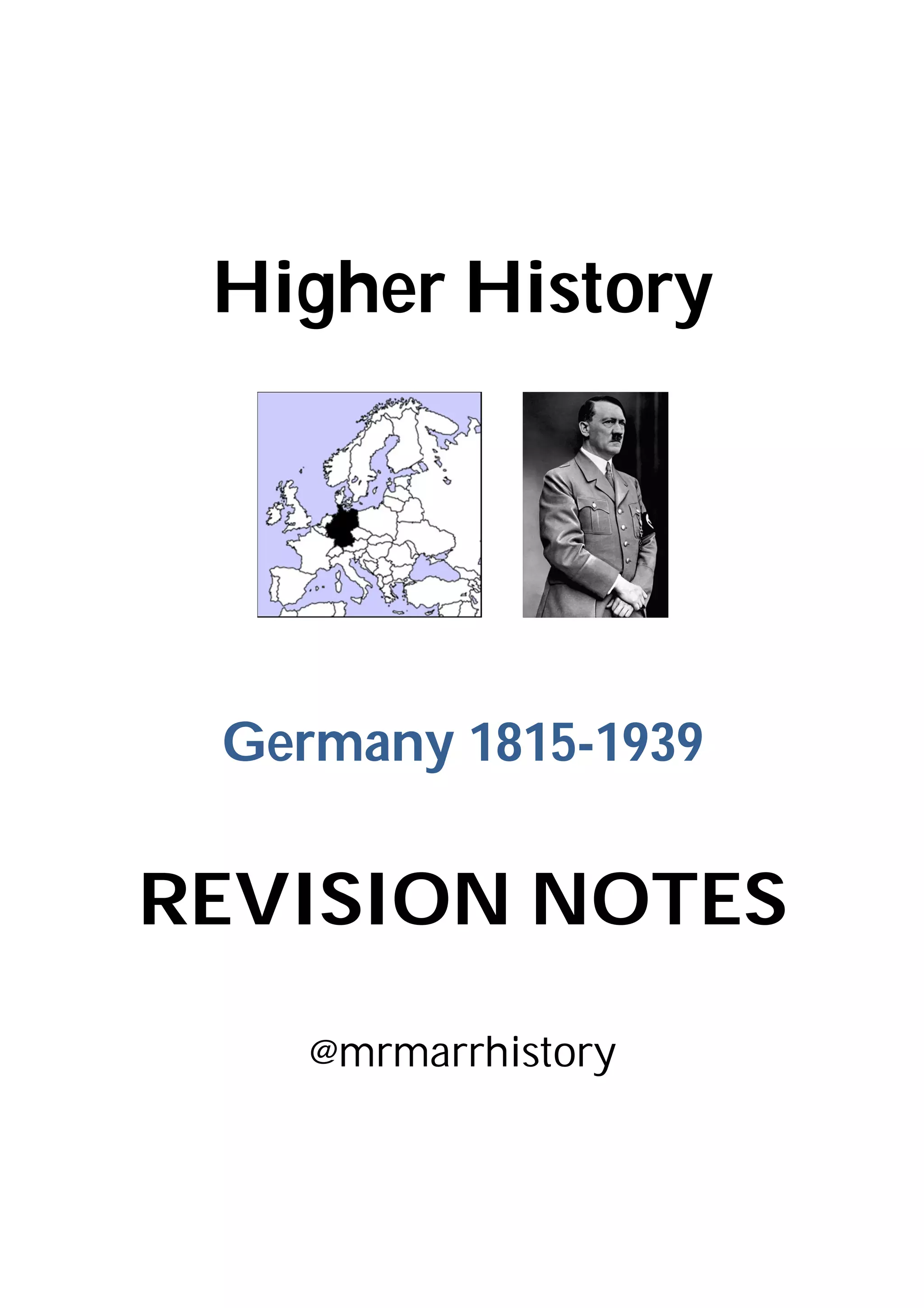 Higher history revision notes - germany 1815-1939 | PDF