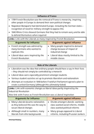 Higher history revision notes - germany 1815-1939 | PDF