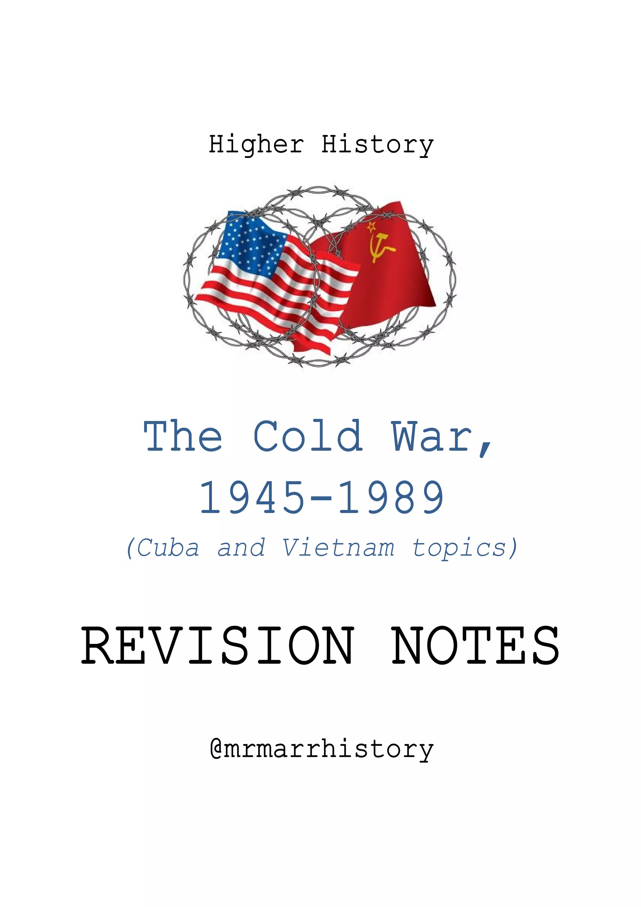 Higher history revision notes - cold war (vietnam and cuba) | PDF