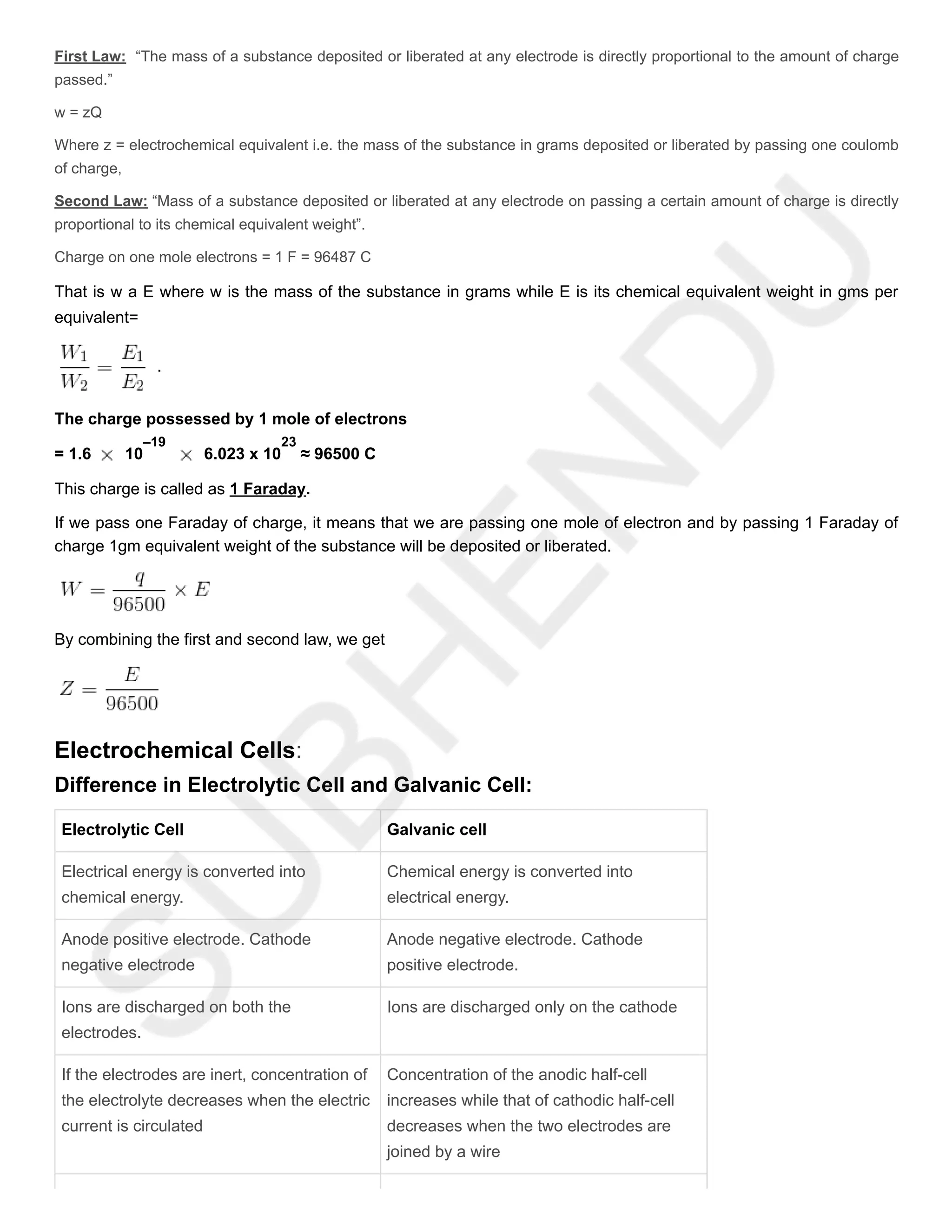 Revision notes on redox reactions and electrochemistry | PDF