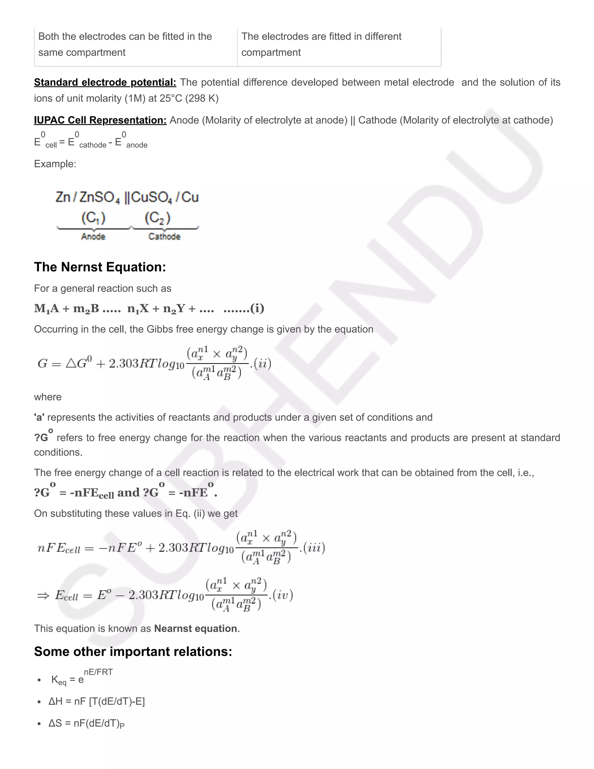 Revision notes on redox reactions and electrochemistry | PDF