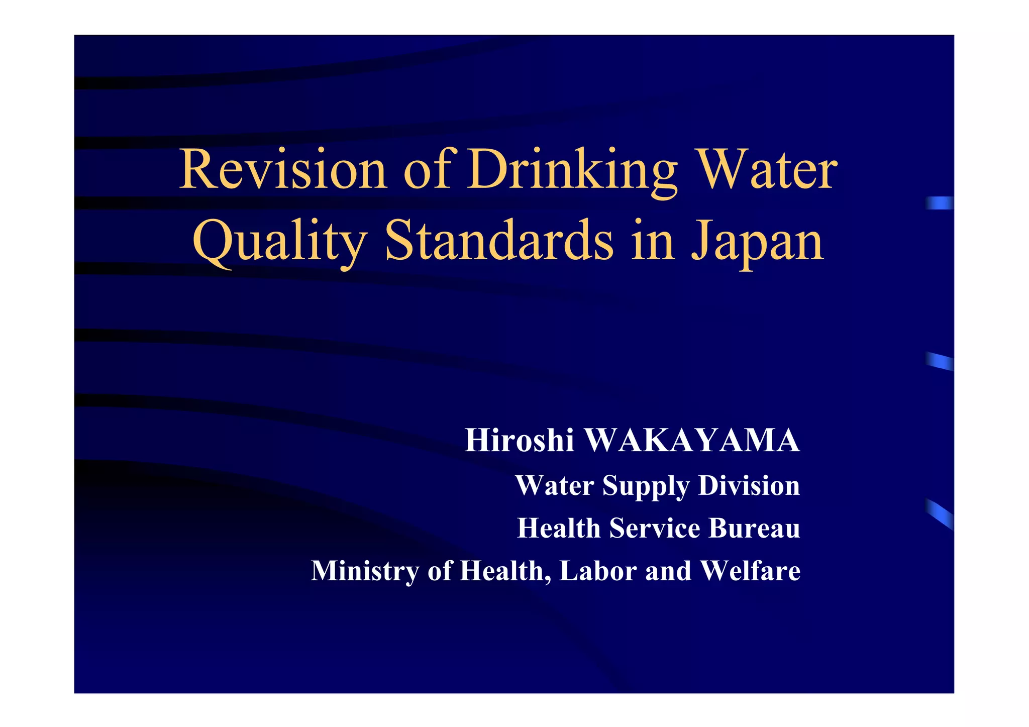 Revision of Drinking Water Quality Standards in Japan | PDF | Science
