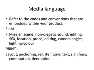Revision of key media concepts | PPT
