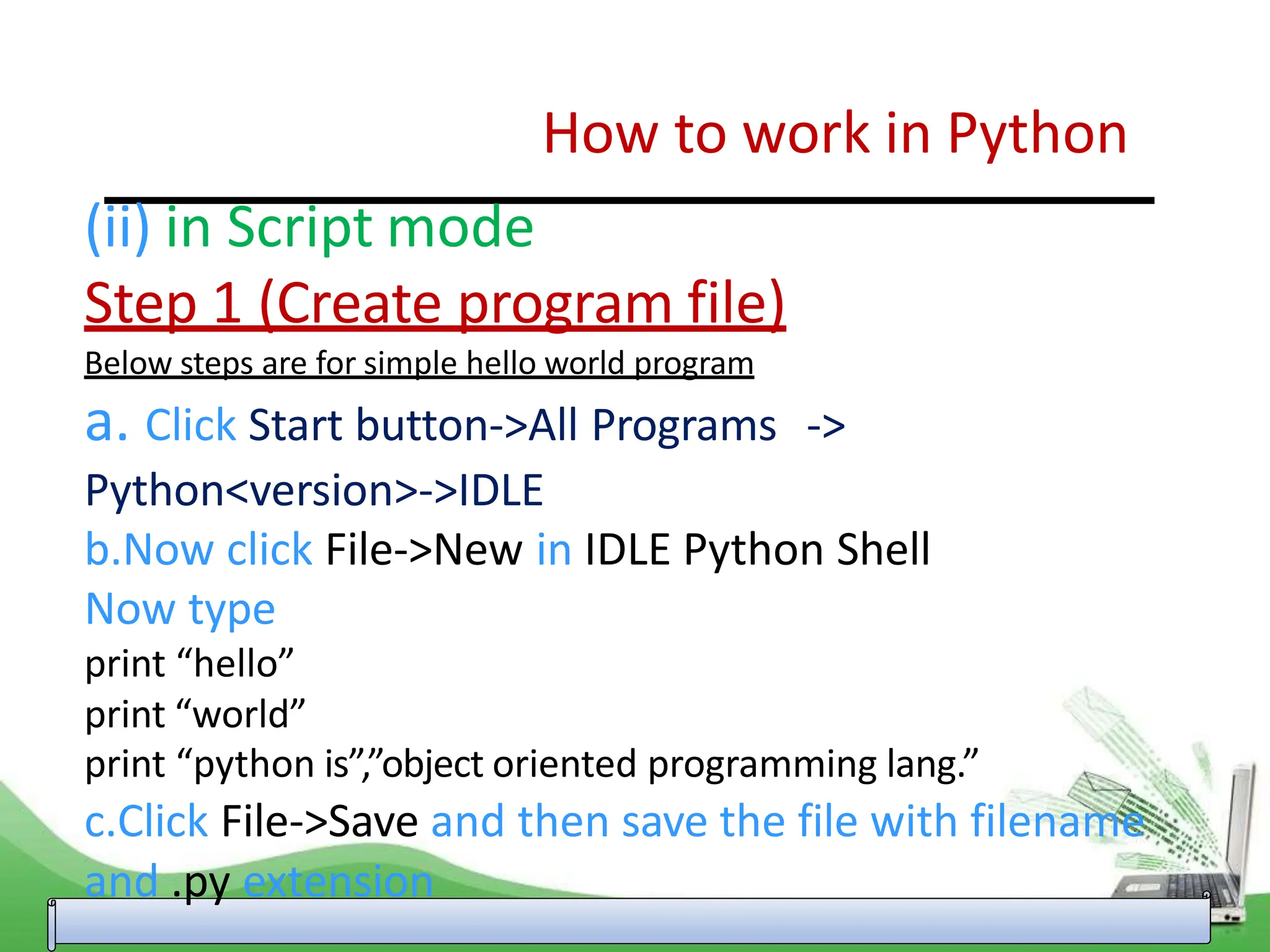Ppt Revision Of The Basics Of Python1pptx Programming Languages