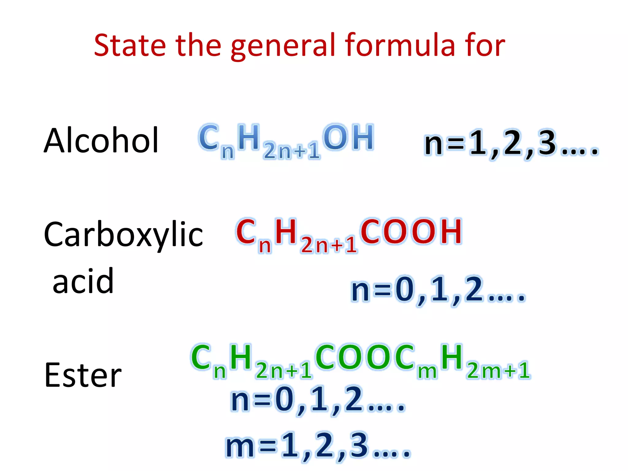 Revision on alcohol,carboxylic acid and ester | PPT