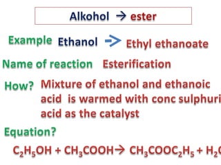 Revision on alcohol,carboxylic acid and ester | PPT