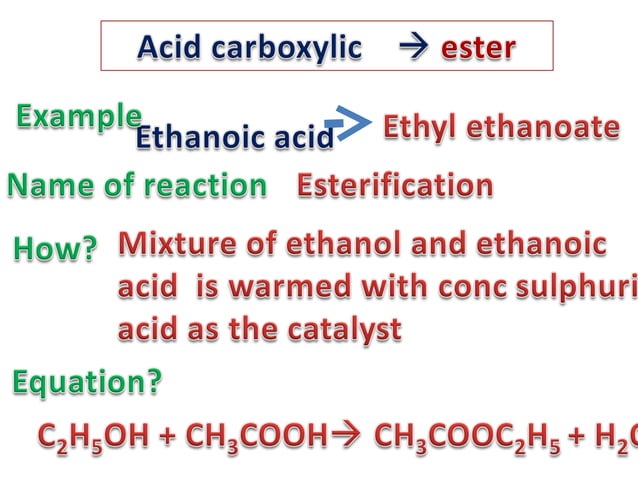 Revision on alcohol,carboxylic acid and ester | PPT | Chemistry | Science