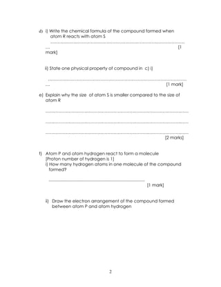 Revision on form 4 chem topics | DOC