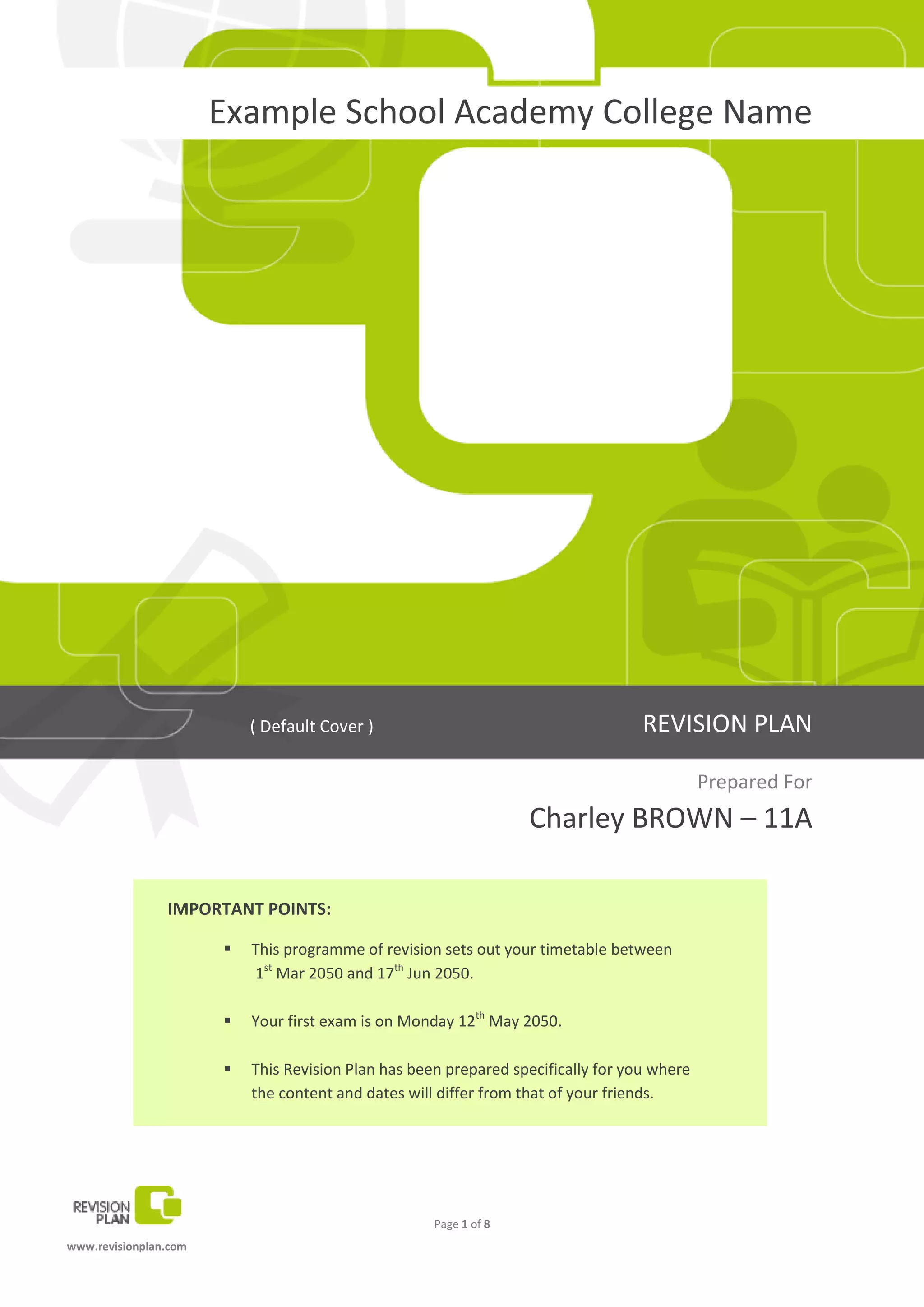 RevisionPlan Example | PDF
