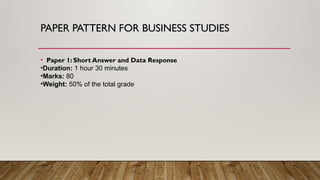 Revision PPT of IGCSE Business studies at a glance | PPTX