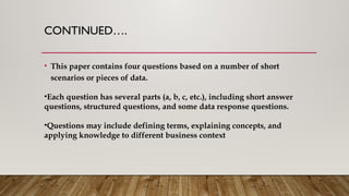 Revision PPT of IGCSE Business studies at a glance | PPTX