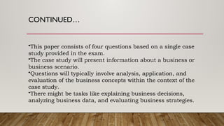 Revision PPT of IGCSE Business studies at a glance | PPTX