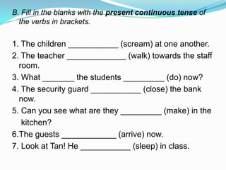 Revision present simple vs present continuous | PPTX