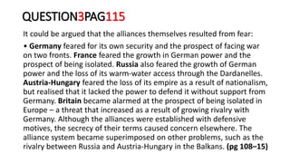 CAMBRIDGE AS HISTORY: THE ORIGINS OF WORLD WAR 1. REVISION: QUESTIONS ...
