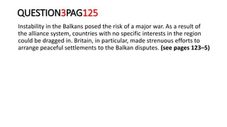CAMBRIDGE AS HISTORY: THE ORIGINS OF WORLD WAR 1. REVISION: QUESTIONS ...