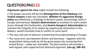 CAMBRIDGE AS HISTORY: THE ORIGINS OF WORLD WAR 1. REVISION: QUESTIONS ...