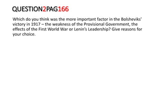 CAMBRIDGE AS HISTORY: RUSSIAN REVOLUTION MODULE. QUESTIONS AND ANSWERS ...