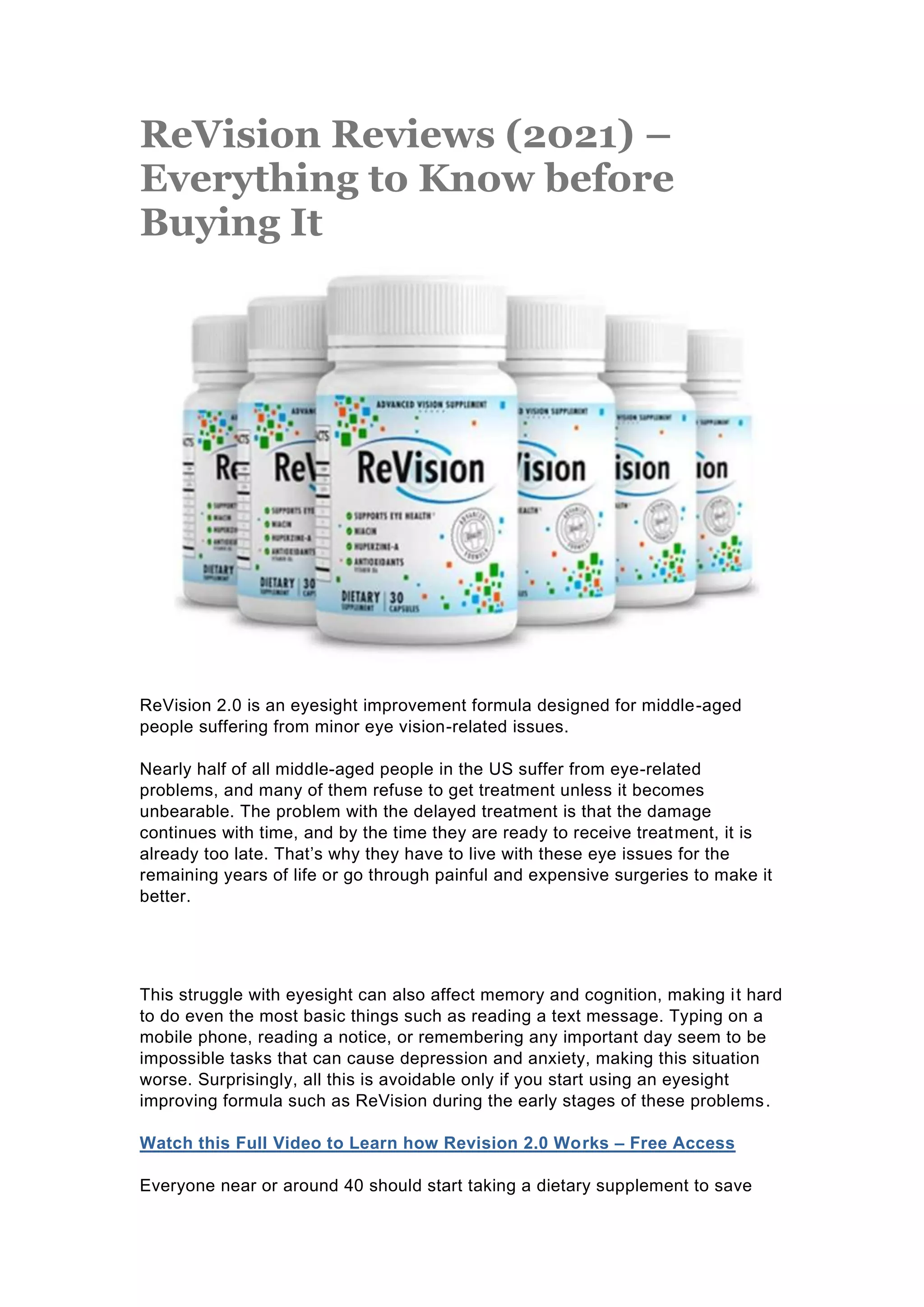 Revision- Advanced Vision Supplement | PDF