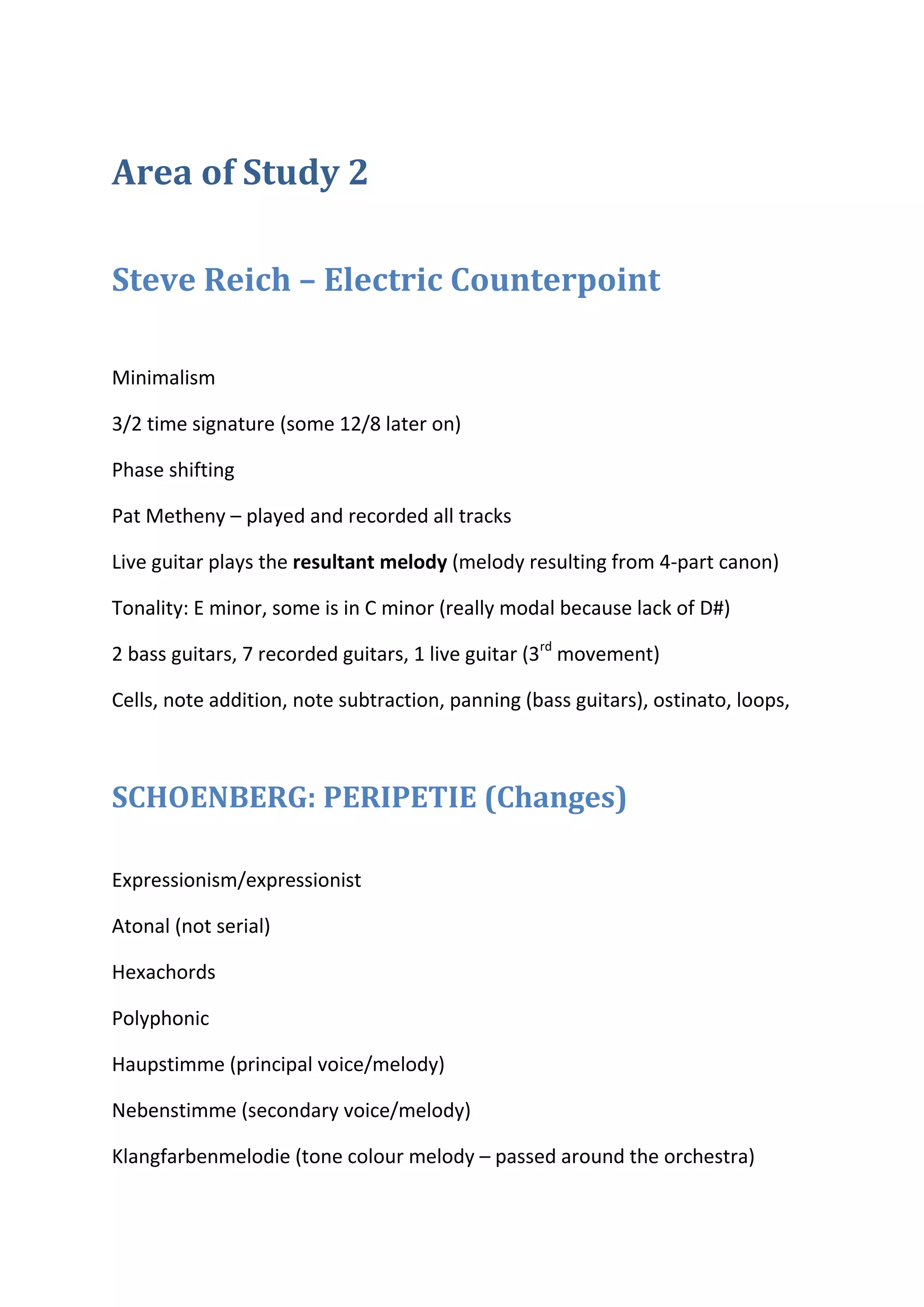 Revision Area of Study 2 | PDF
