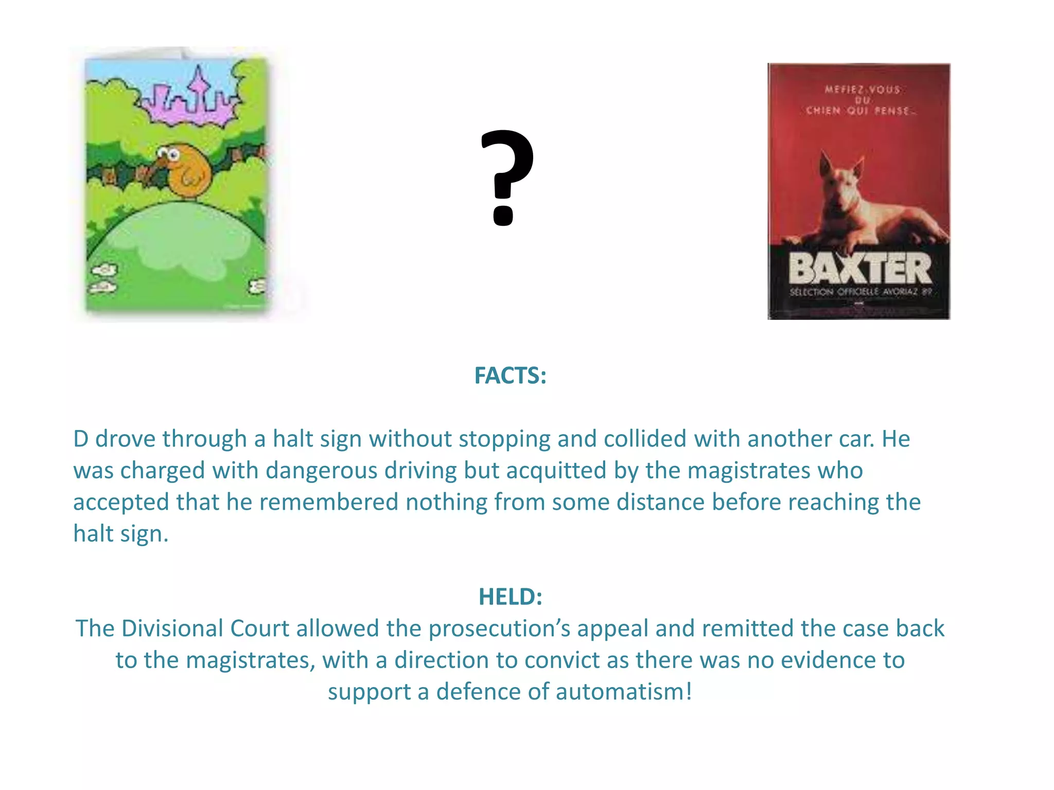 A2 Law Lesson on AUTOMATISM!!! | PPT