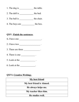 Revision sheet grade 1 | DOC