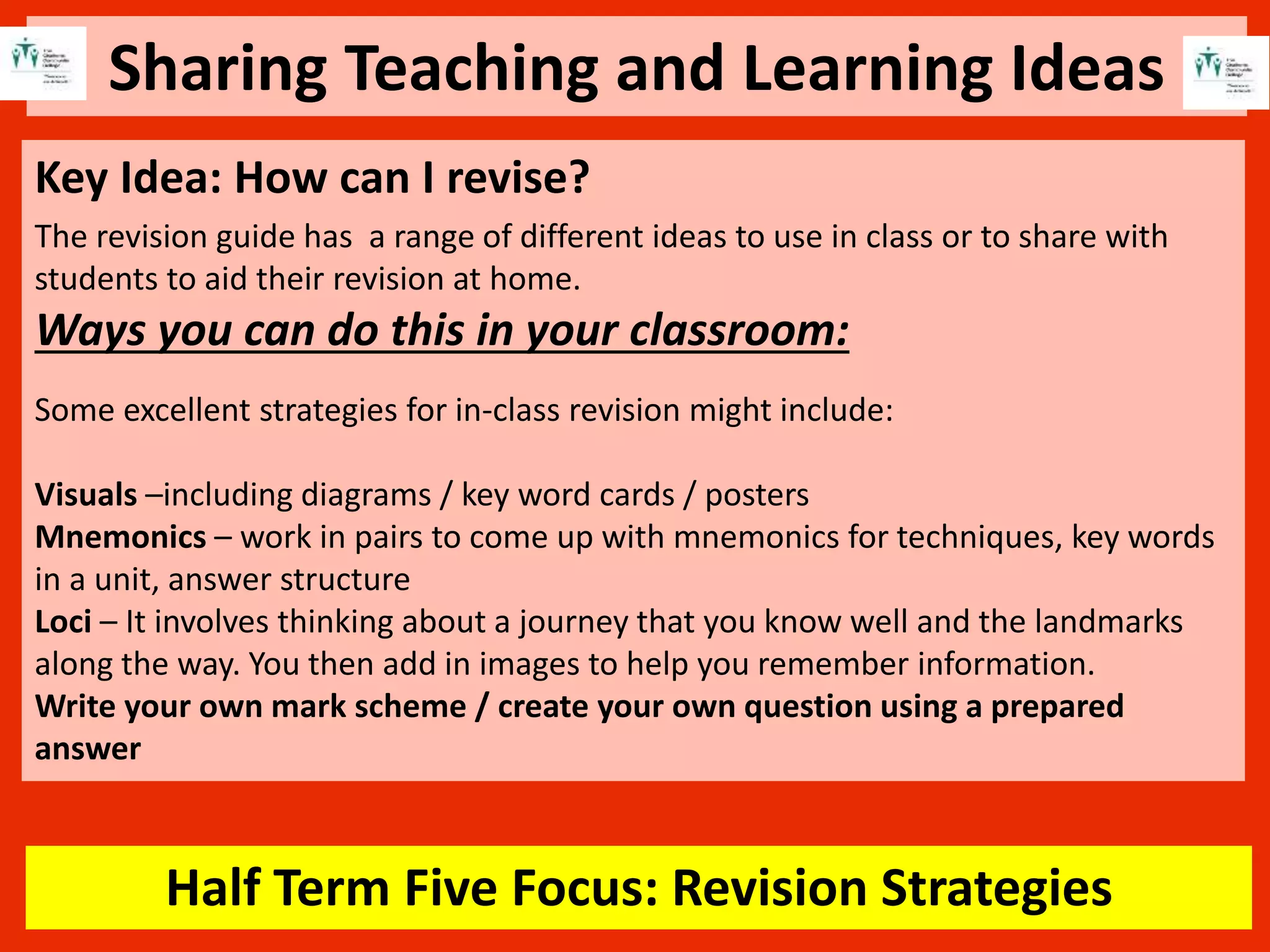 Revision strategies 4 | PPT