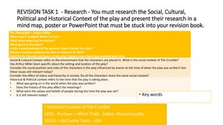 Revision tasks 2018 for y10 | PPTX