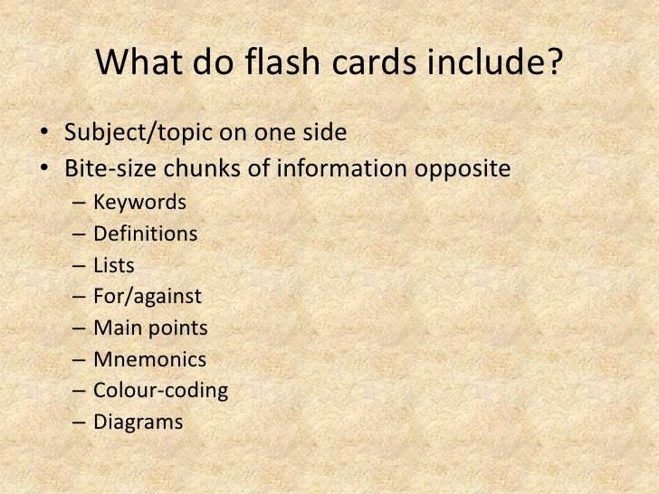 Revision techniques – flash cards