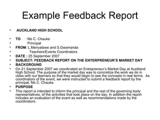 Revision the formal investigative report and feedback report | PPT