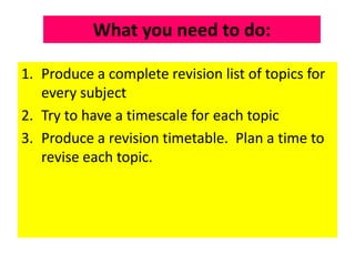 Revision timetable | PPT