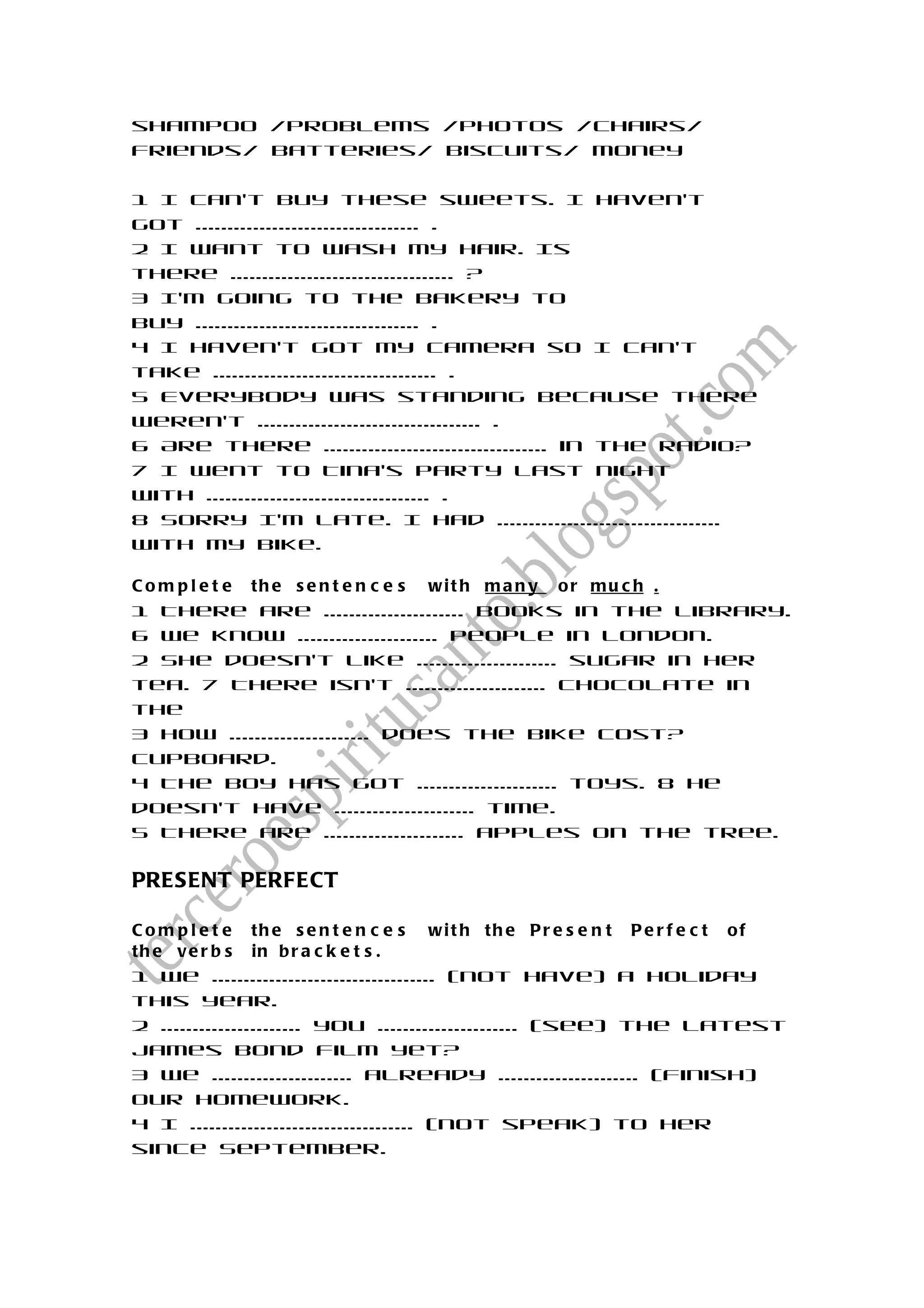 Revision units 0 -7 ( 3º ESO) | PDF