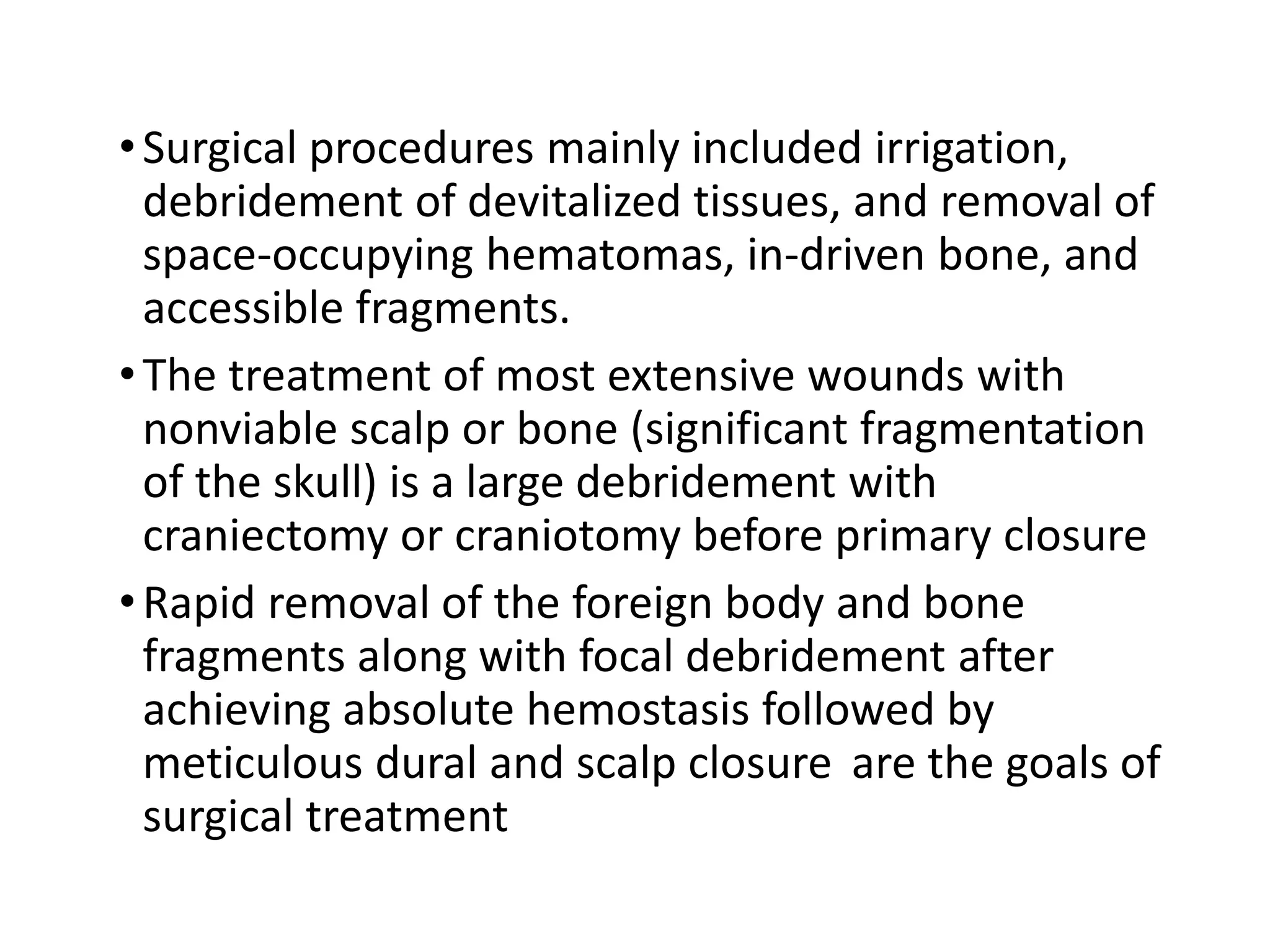open skull fracture with open brain injury, Prolaps Cerebri | PPTX