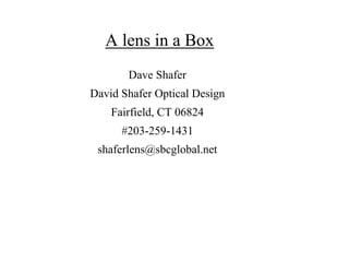 Revisited lens in a box design problem | PDF