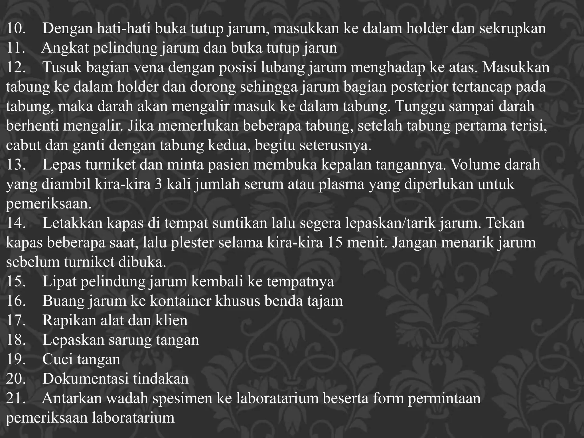 Plebotomi - teknik pengambilan darah vena | PPTX