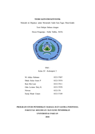 Pengertian Teori Konstruktivistik | DOCX