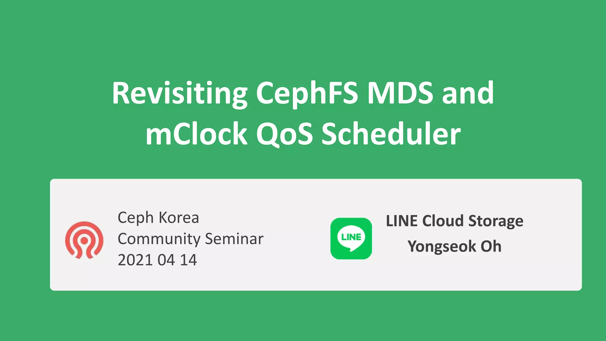 Revisiting CephFS MDS and mClock QoS Scheduler | PPTX