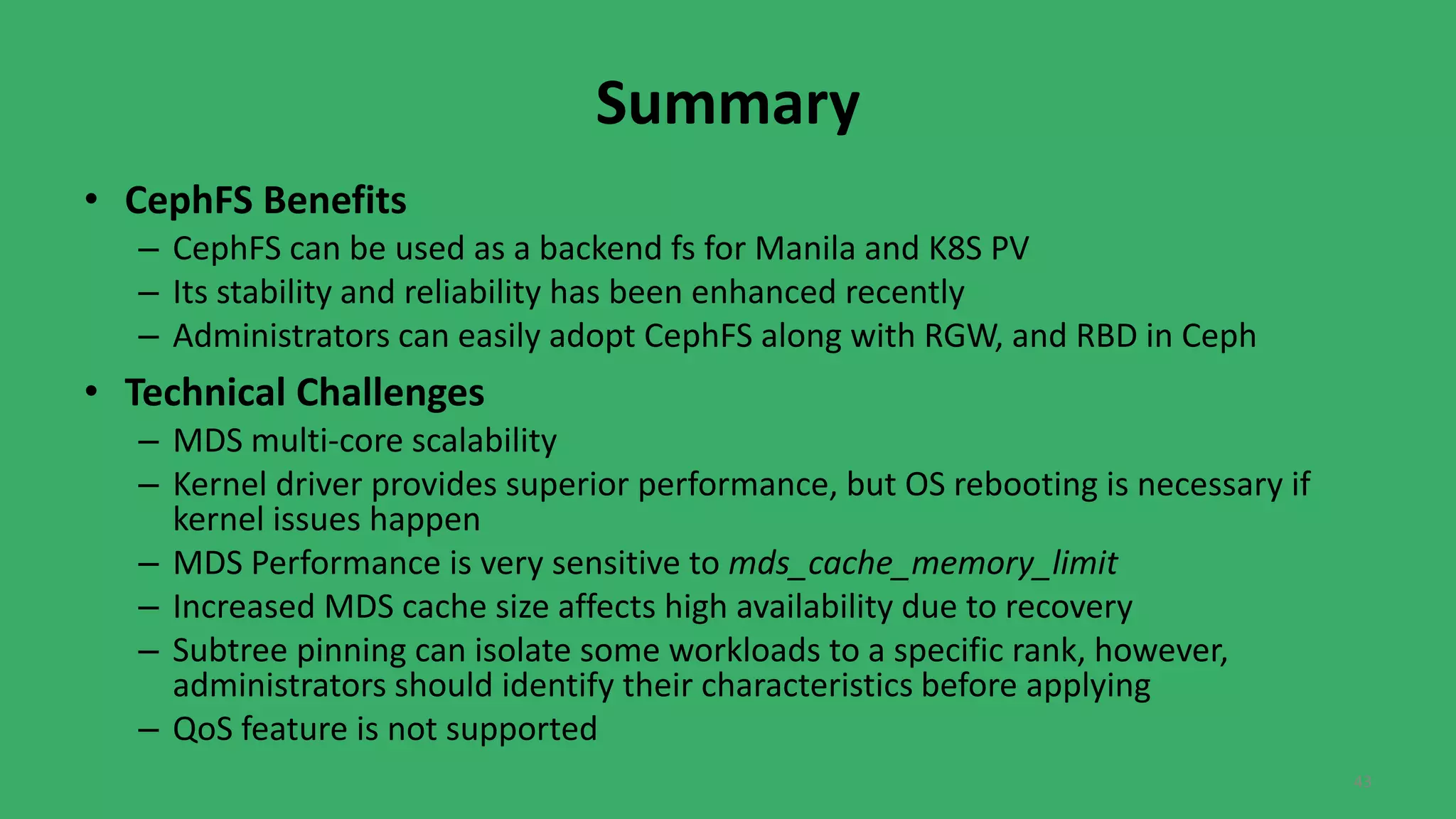 Revisiting CephFS MDS and mClock QoS Scheduler | PPTX