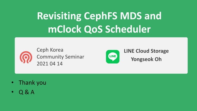 Revisiting CephFS MDS and mClock QoS Scheduler | PPTX