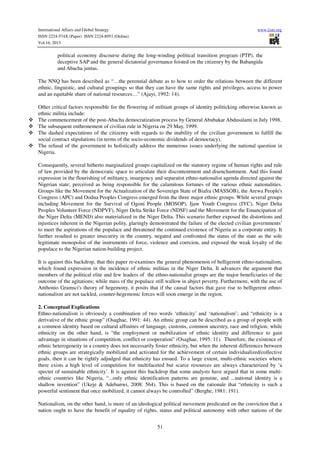 Revisiting ethno nationalism in the niger delta of nigeria | PDF | Politics